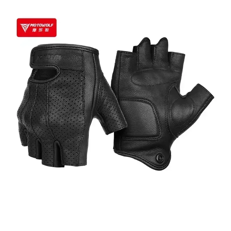 Motorcycle-Riding-Sheepskin-Retro-Gloves-Summer-Outdoor-Half-Finger ...