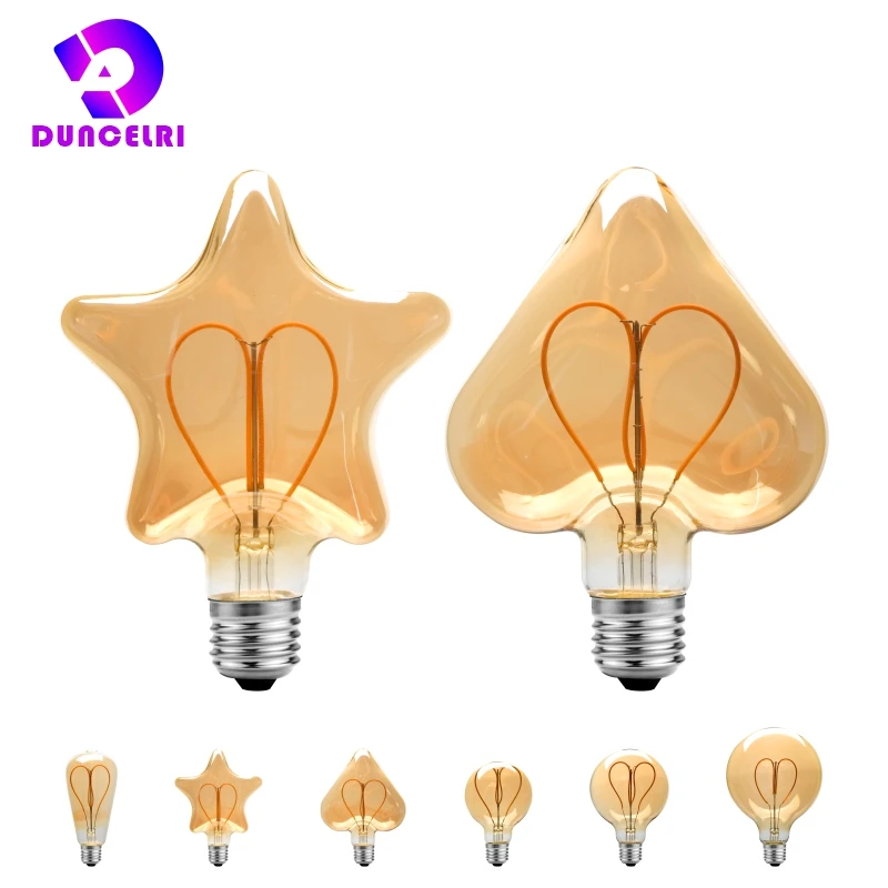 Dimmable-4W-E27-Retro-Edison-LED-Heart-Filament-Light-Bulb-Warm-White ...