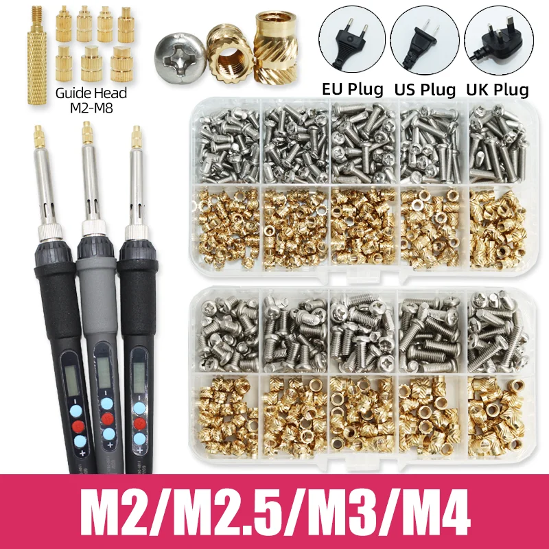 Brass-Insert-Nut-and-304-Stainless-Steel-Screw-for-3D-Printer-Plastic ...