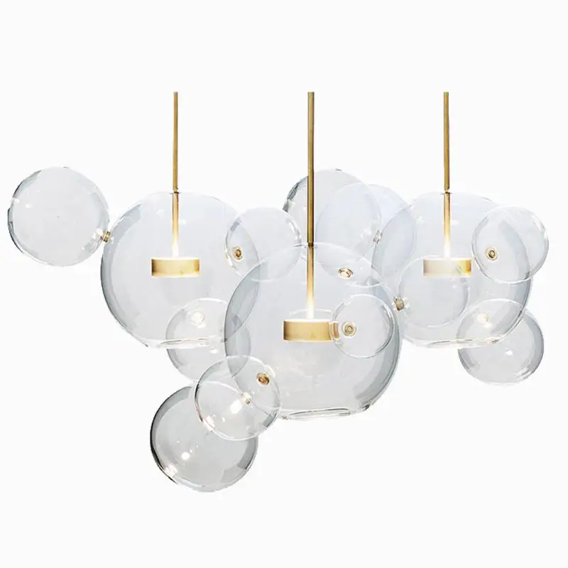 Modern Creative Transparent Glass Bubble Ball LED Chandelier Mickey ...