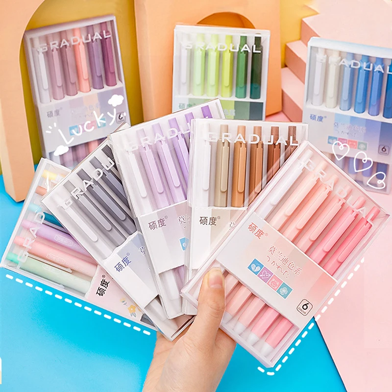 6PCS-Set-Color-Gel-Pen-Set-INS-Style-Korean-Pens-for-Writing-for ...