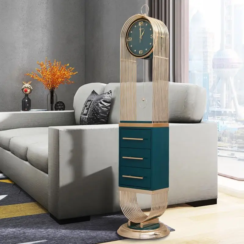 Light luxury floor clock, living room clock corner cabinet TV cabinet ...