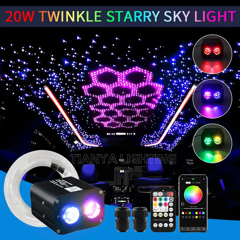 20W-Twinkle-Starry-Sky-Car-Star-Light-Roof-Led-Light-Fiber-Optic-Light ...