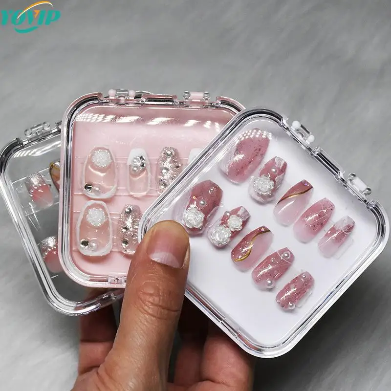 False Nail Tips Case Nail Art Display Stand Wearable Nail Organizer ...