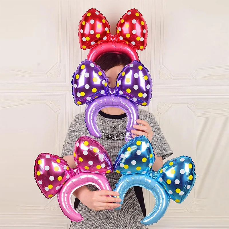 8pcs Large Bow Headband Balloons Red Pink Purple Blue Inflatable Ballon ...