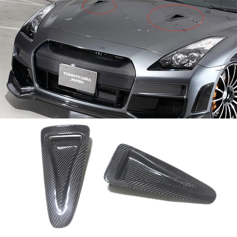 For Nissan GTR35 R35 Carbon Fiber Front Engine Hood Air Vent Trim Cover ...