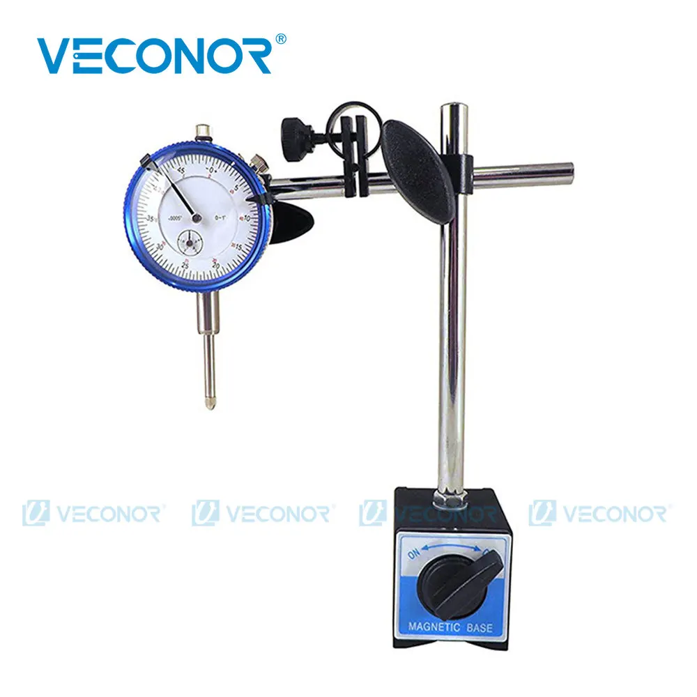 0-1" Dial Indicator With Magnetic Base Stand Micrometer Measuring Tool ...