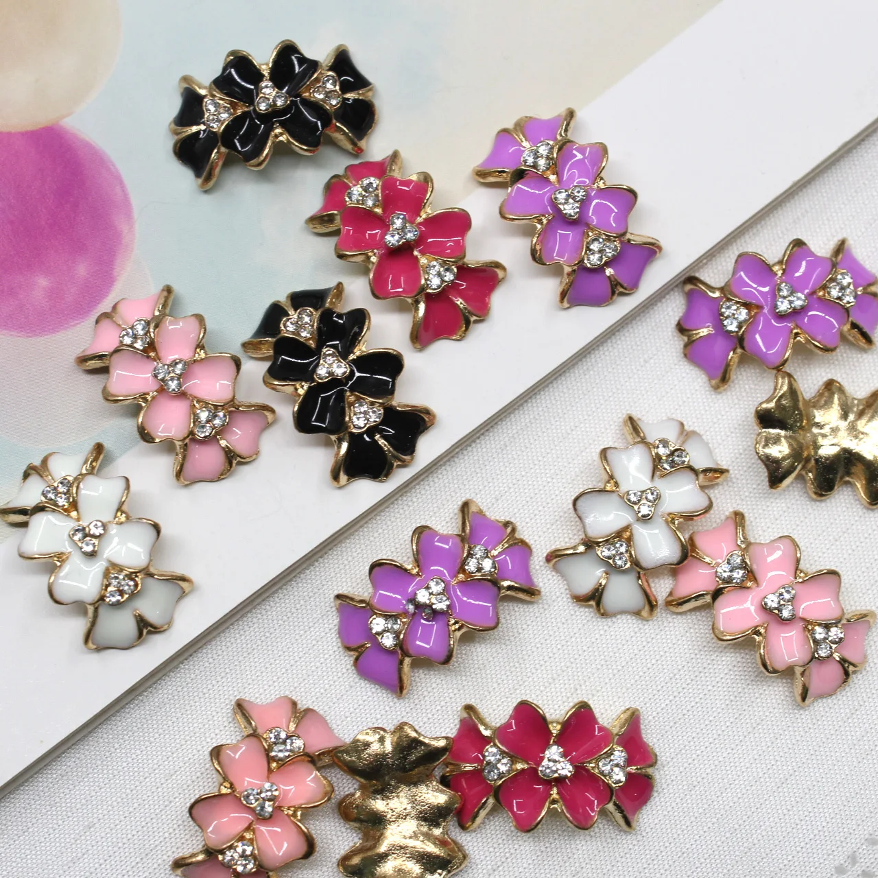 Alloy Flower-shape DIY Sewing Handwork Accessories, Ribbon Bow ...