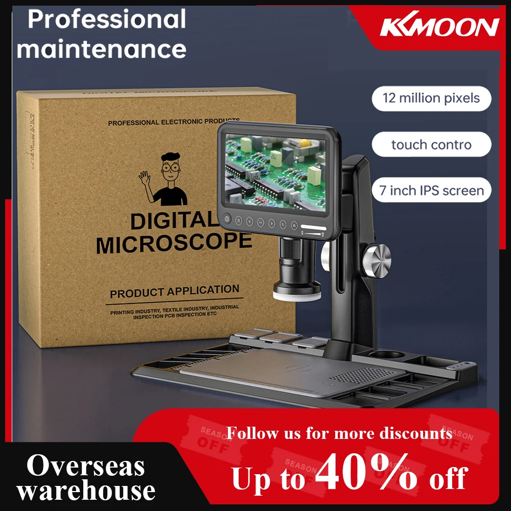 Professional Digital Microscope 12 Million Pixels 7inch IPS Touching ...