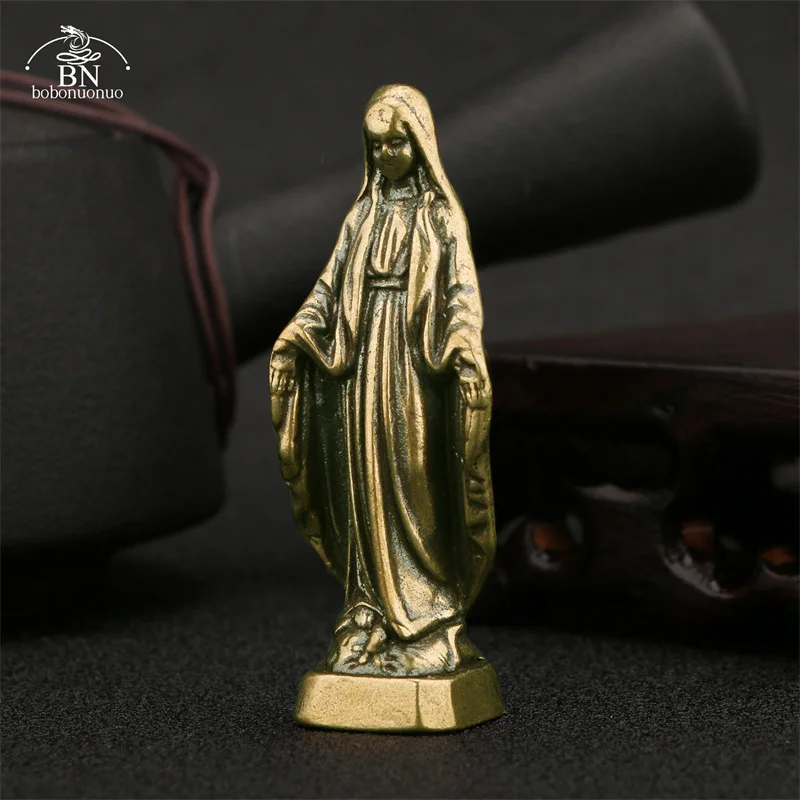 Vintage-Brass-Blessed-Virgin-Mary-Figurines-Miniatures-Desktop ...