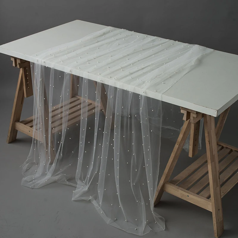Pearl-Decor-White-Chiffon-Table-Runner-Romantic-Bridal-Veil-Table-Line-Sheer-Curtains-Tulle ...