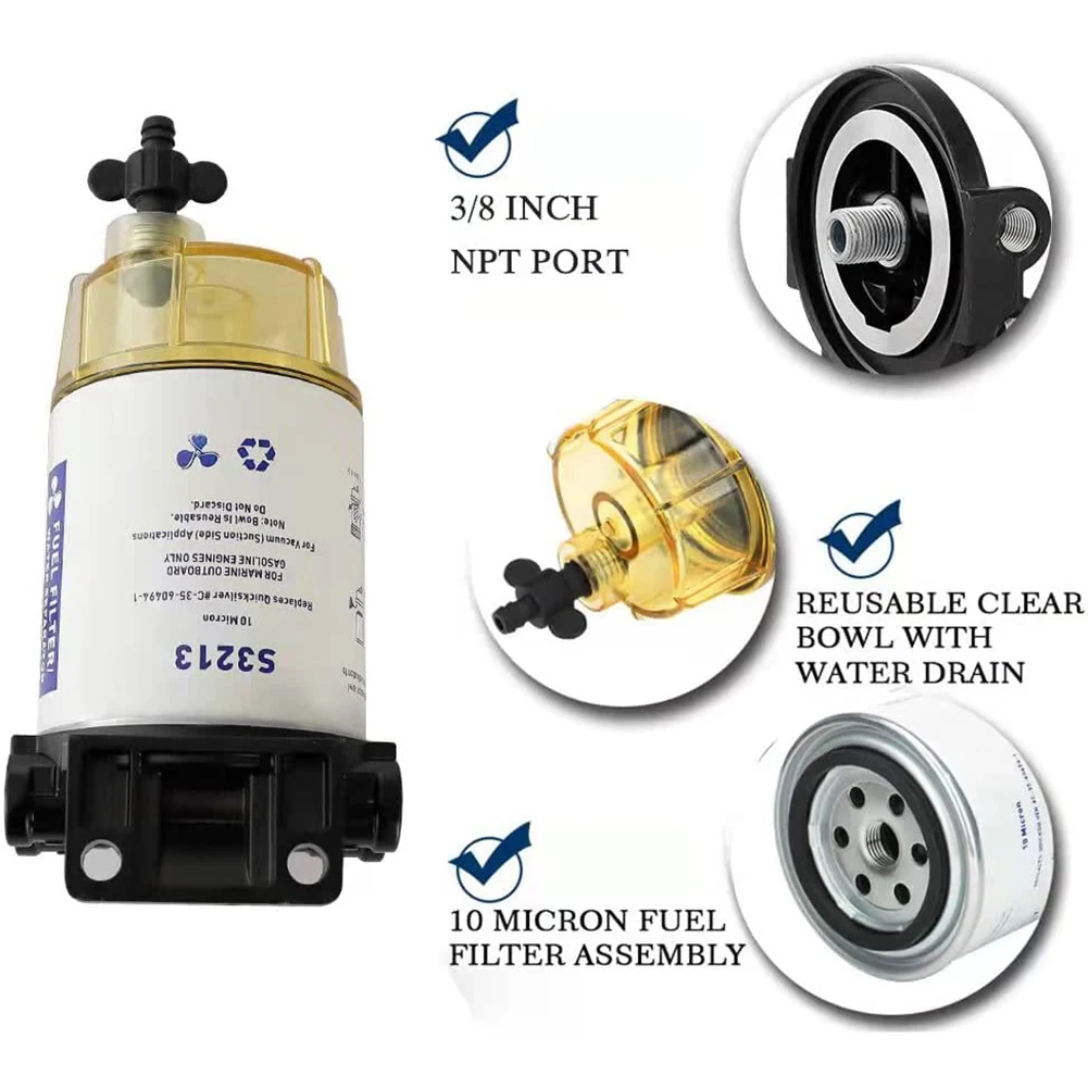 Water-Separating-Fuel-Filter-System-3-8-Inch-NPT-Port-Fuel-Filter-Water ...