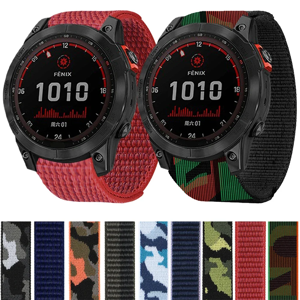 26mm-22mm-20mm-Sport-Nylon-Armband-Armband-f-r-Garmin-Fenix-7x7-6x6-Pro ...