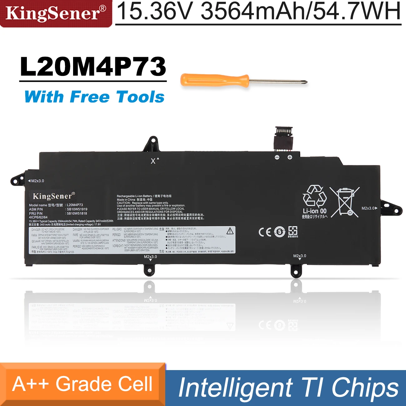 KingSener L20M4P73 Laptop Battery For Lenovo ThinkPad X13 Gen 2 Gen 3 ...