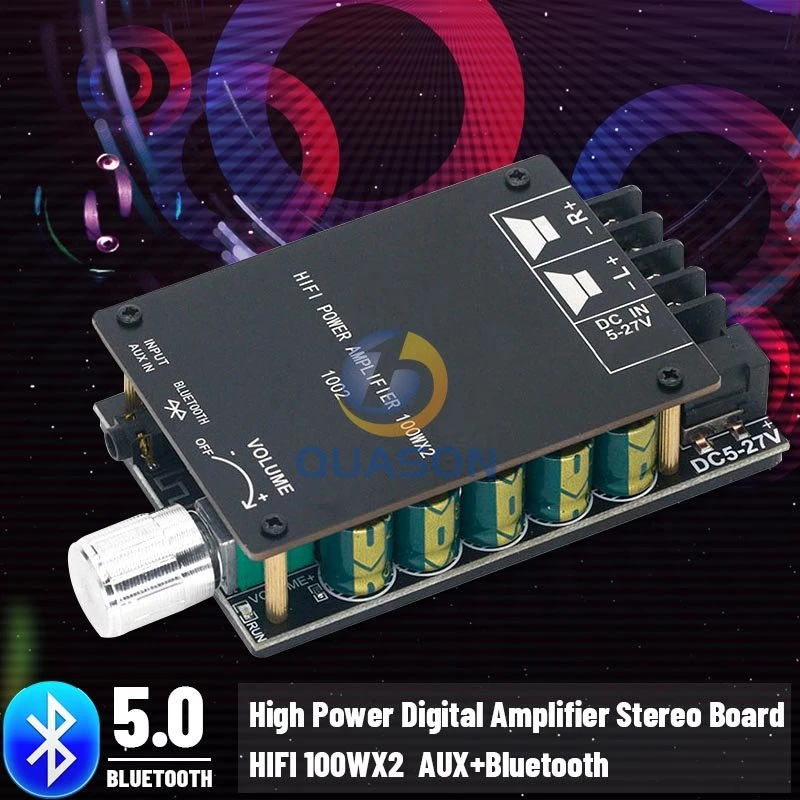 Zk-1002 Hifi 100wx2 Tpa3116 Bluetooth 5.0 High Power Digital Amplifier Stereo Board Amp ...
