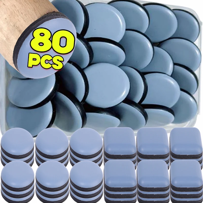 80-4PCS Self-Adhesive Furniture Glides Table Chair Leg Slider Pads ...