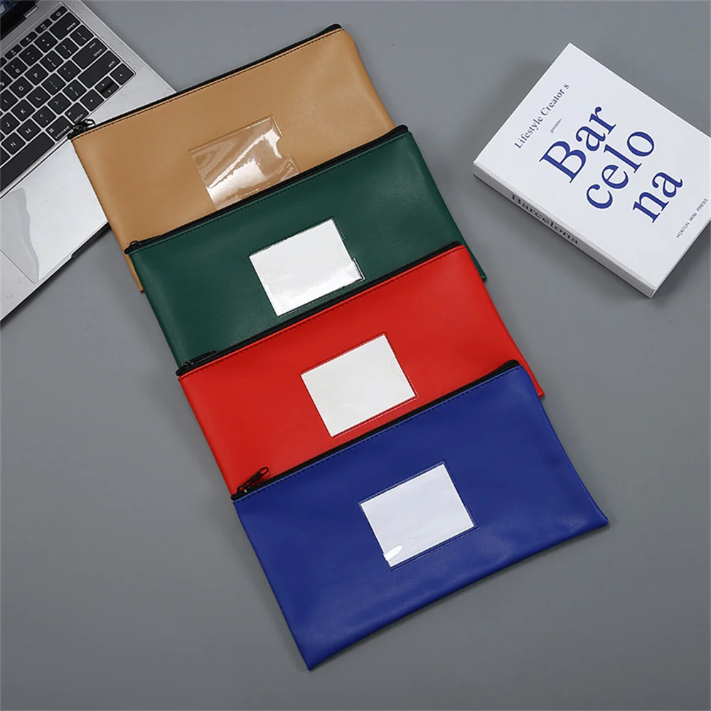 PU-Leather-Money-Bag-with-Zipper-Bank-Deposit-Stationery-Invoice-Bills ...