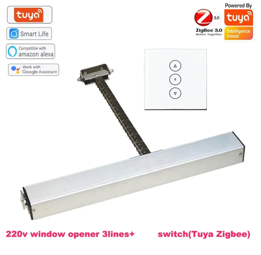 220V 3 wires 300mm tuya zigbee or tuya wifi automatic Chain Drive ...