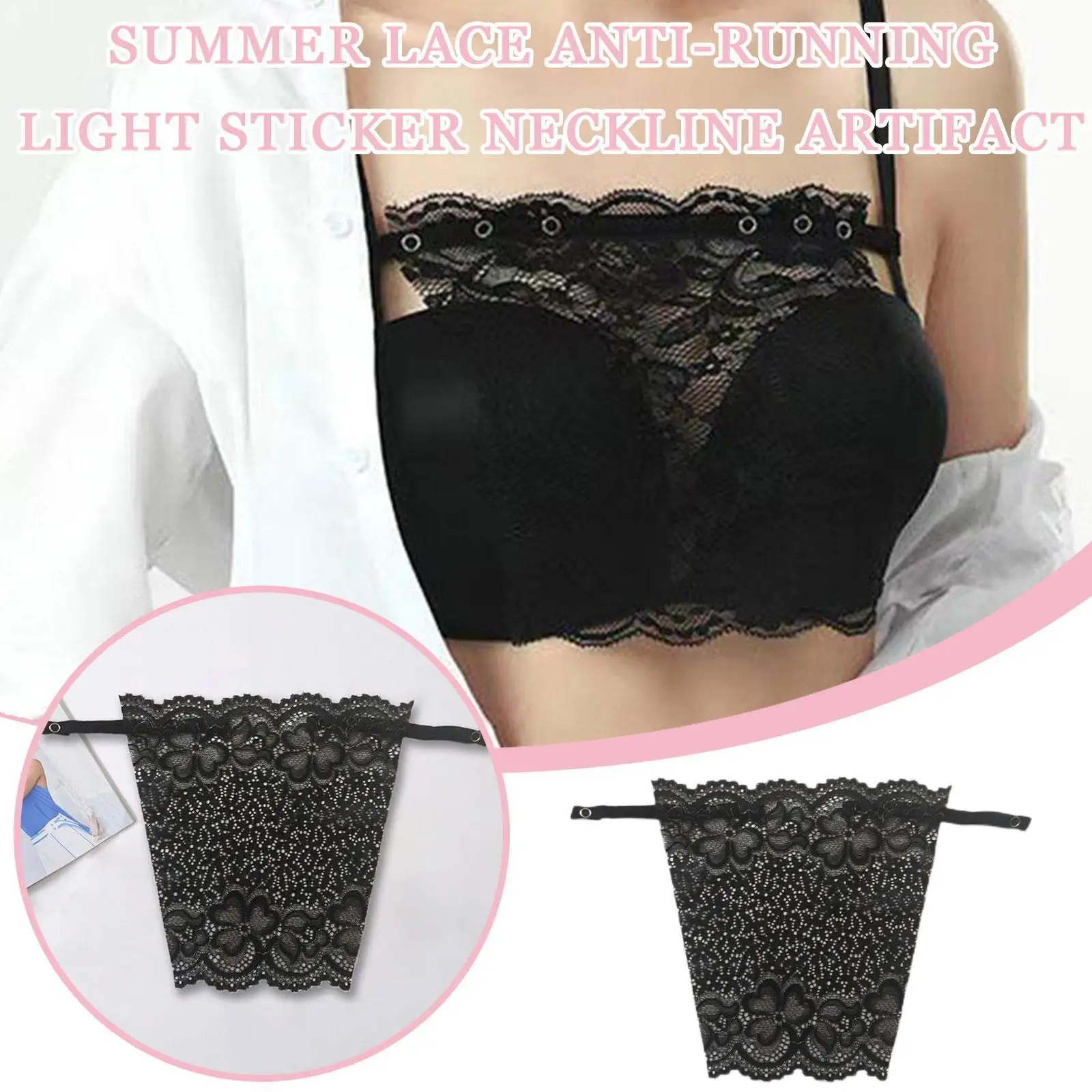 Privacy Invisible Lace Bra Cleavage Cover Insert Woman Anti Peep Quick Easy Clip on Hidden ...