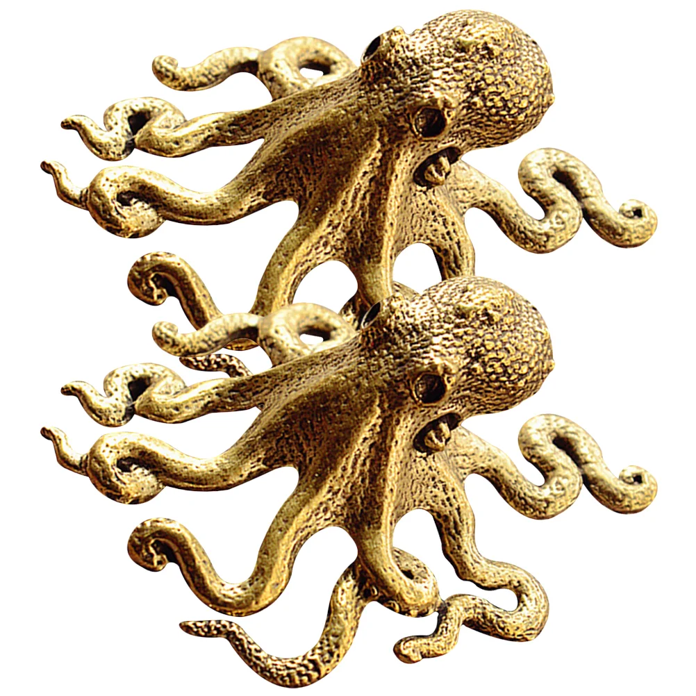 2-Pcs-Octopus-Tea-Lovers-Gifts-for-Women-The-Desktop-Brass-Sculpture ...