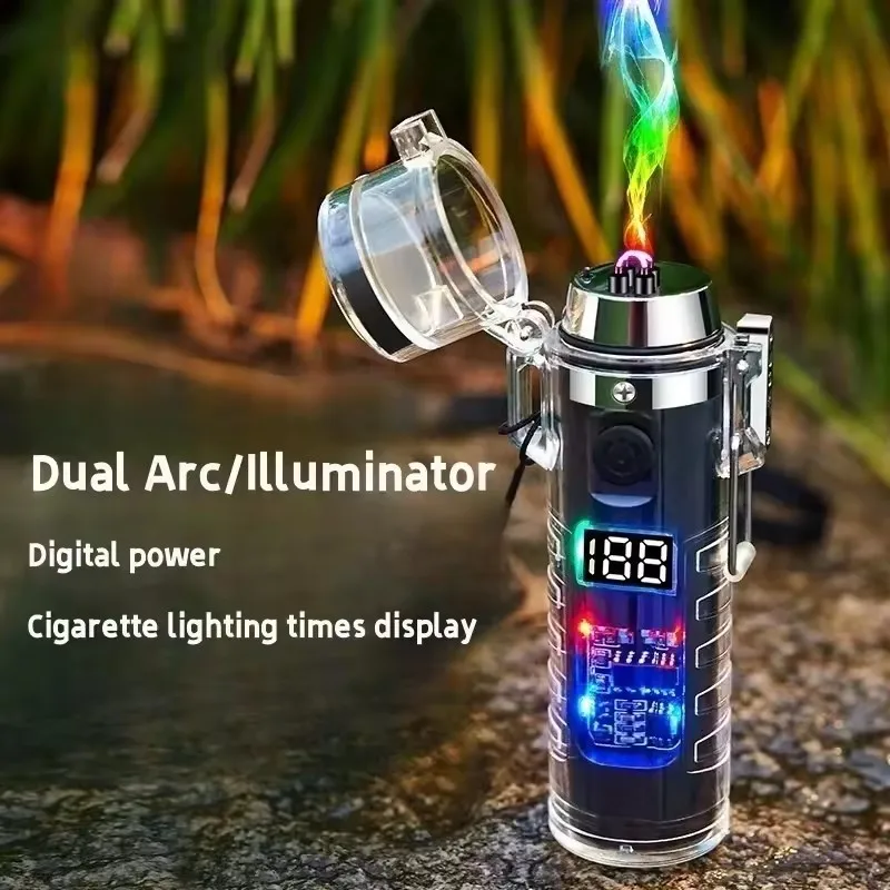 Outdoor Camping Waterproof Compass Dual Arc Type-C Plasma USB Electric ...