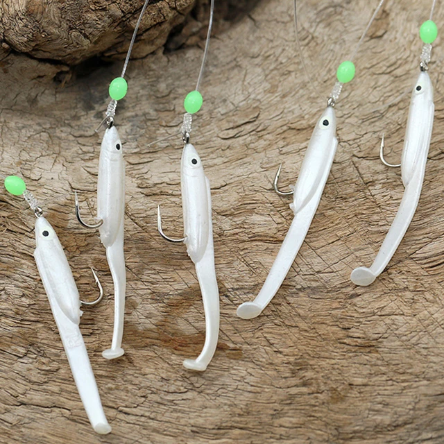 Sabiki Rig White Fish Luminous life like soft plastic. - Easy Fishing ...