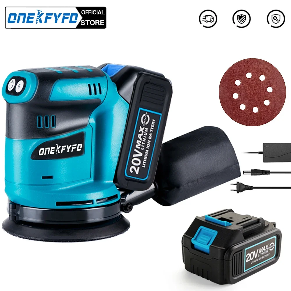3 Speed Cordless Random Orbital Sander Wood Grinder Polishing Electric ...