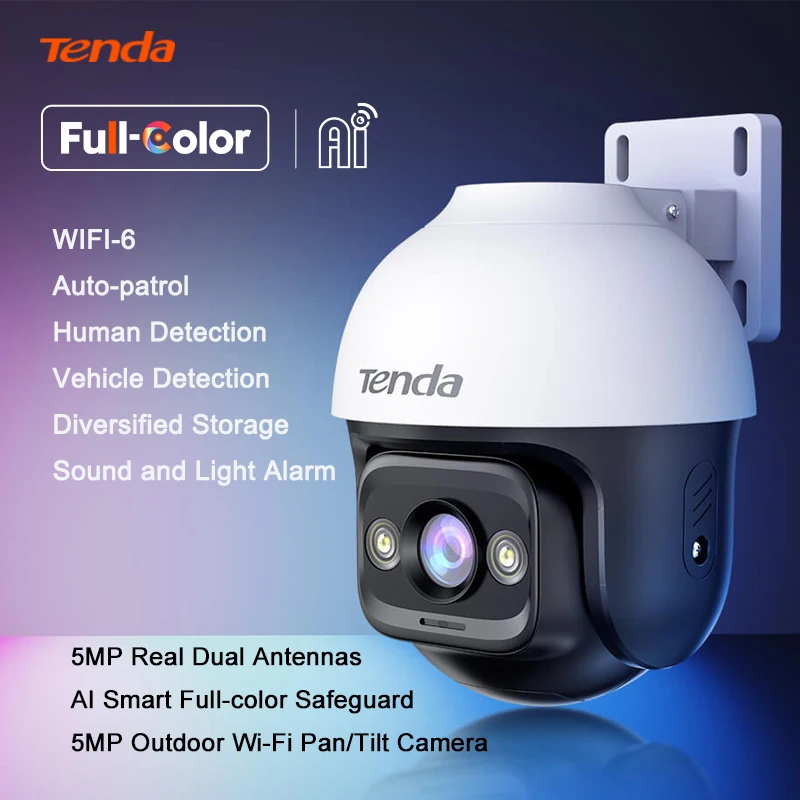 Tenda-RH7L-WCAV-4MP-Outdoor-Wi-Fi-Pan-Tilt-Camera-POE-camera-integrates ...