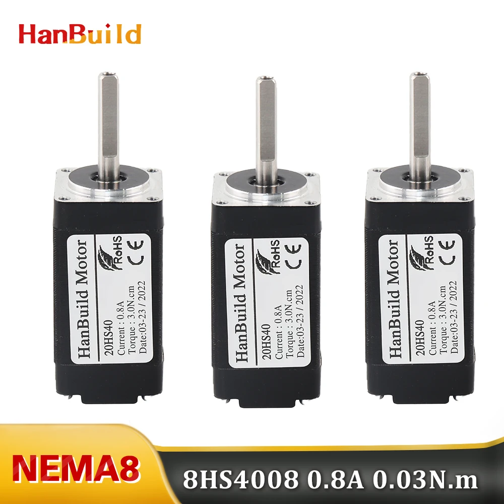 3-pcs-practical-Nema8-mini-Stepper-Motor-Nema-8-motor-20HS40-0-8A-30mN ...