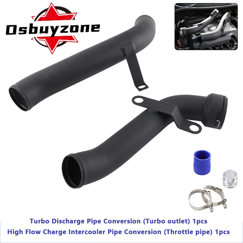 Black Turbo Discharge Pipe Conversion Kit K04 FOR TT-S/Golf R/GTI ED30 ...
