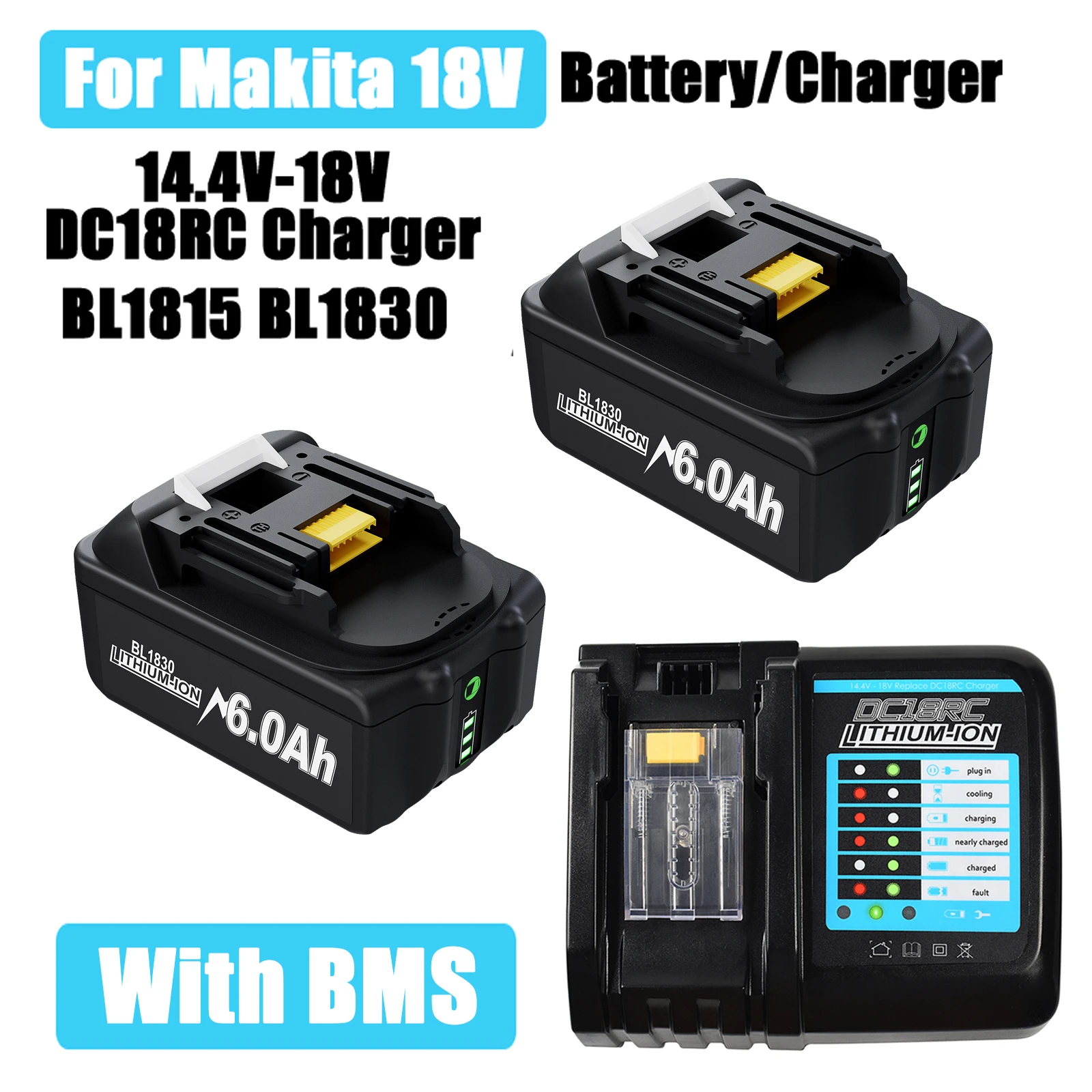 Bl1830 Makita 18v Battery - Bl1860 Rechargeable Battery 18v 6000mah Lithium Ion - Aliexpress