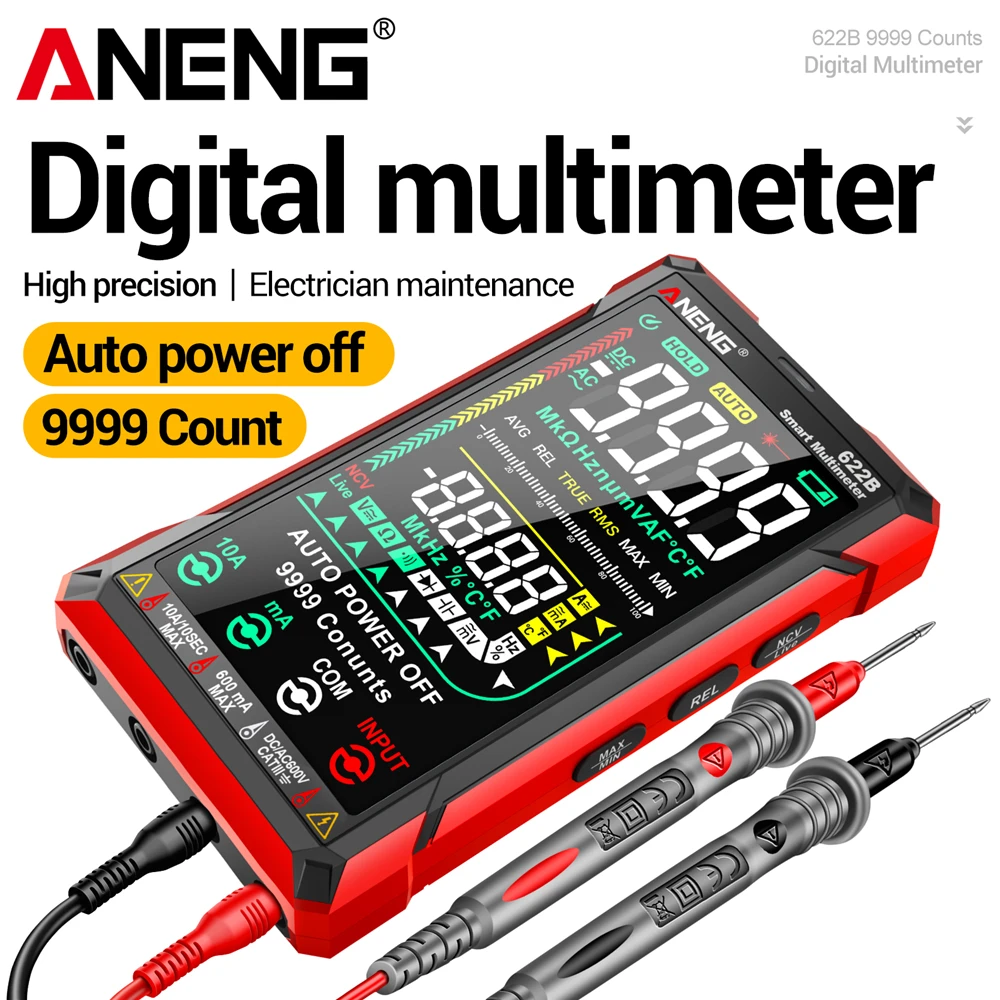 Infrared laser Multimeter ANENG 622B Smart Professional with VA Color ...