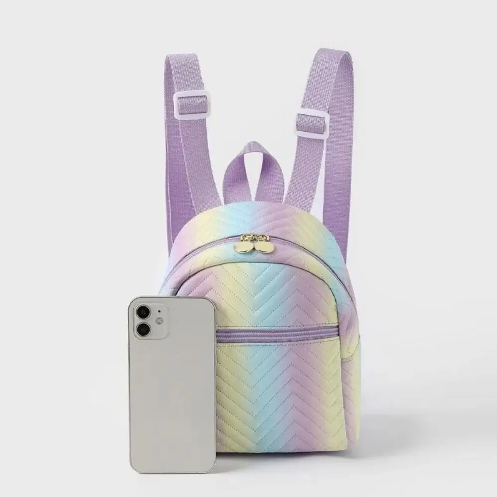Mini PU Backpack Cute Large Capacity Gradient Small School Bag Small ...