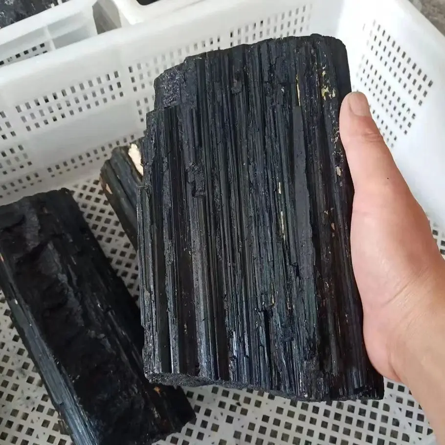 Grava-de-turmalina-negra-Natural-Gema-cruda-esp-cimen-Mineral-piedra-de ...