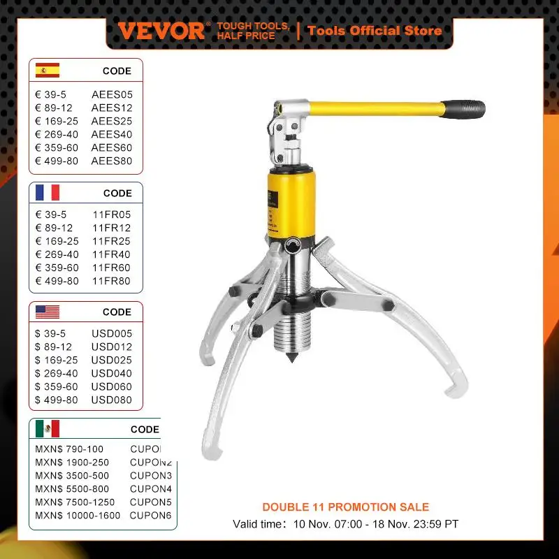 VEVOR-5-10-15-Ton-Hydraulic-Gear-Puller-Wheel-Bearing-Puller-Separator ...