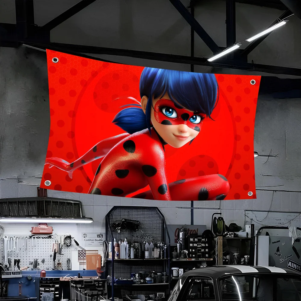 1pc-Miraculous-Ladybug-Flag-Flags-And-Banners-Four-Hole-Flag-Polyester ...