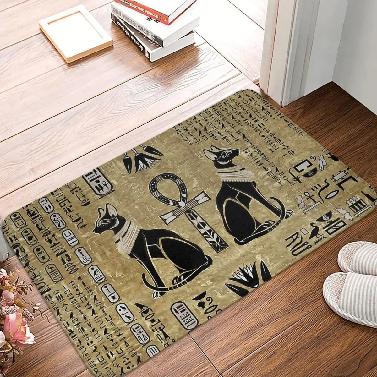 Non-Slip-Carpet-Ancient-Egypt-Egyptian-Africa-Cats-And-Ankh-Cross ...