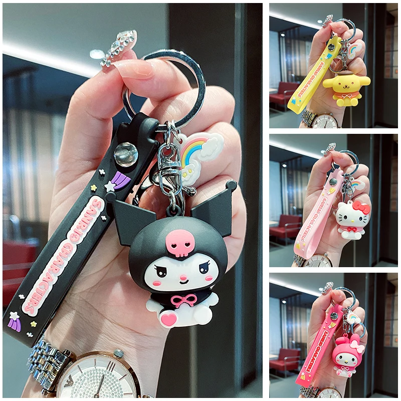 Sanrioed New Soft Rubber My Melody Kuromi Cinnamorol Keychain Cute ...