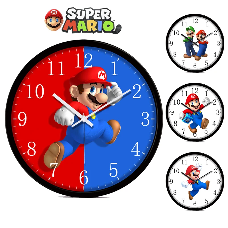 Super-Mario-Bros-Relojes-de-pared-de-cuarzo-para-el-hogar-accesorio-de ...