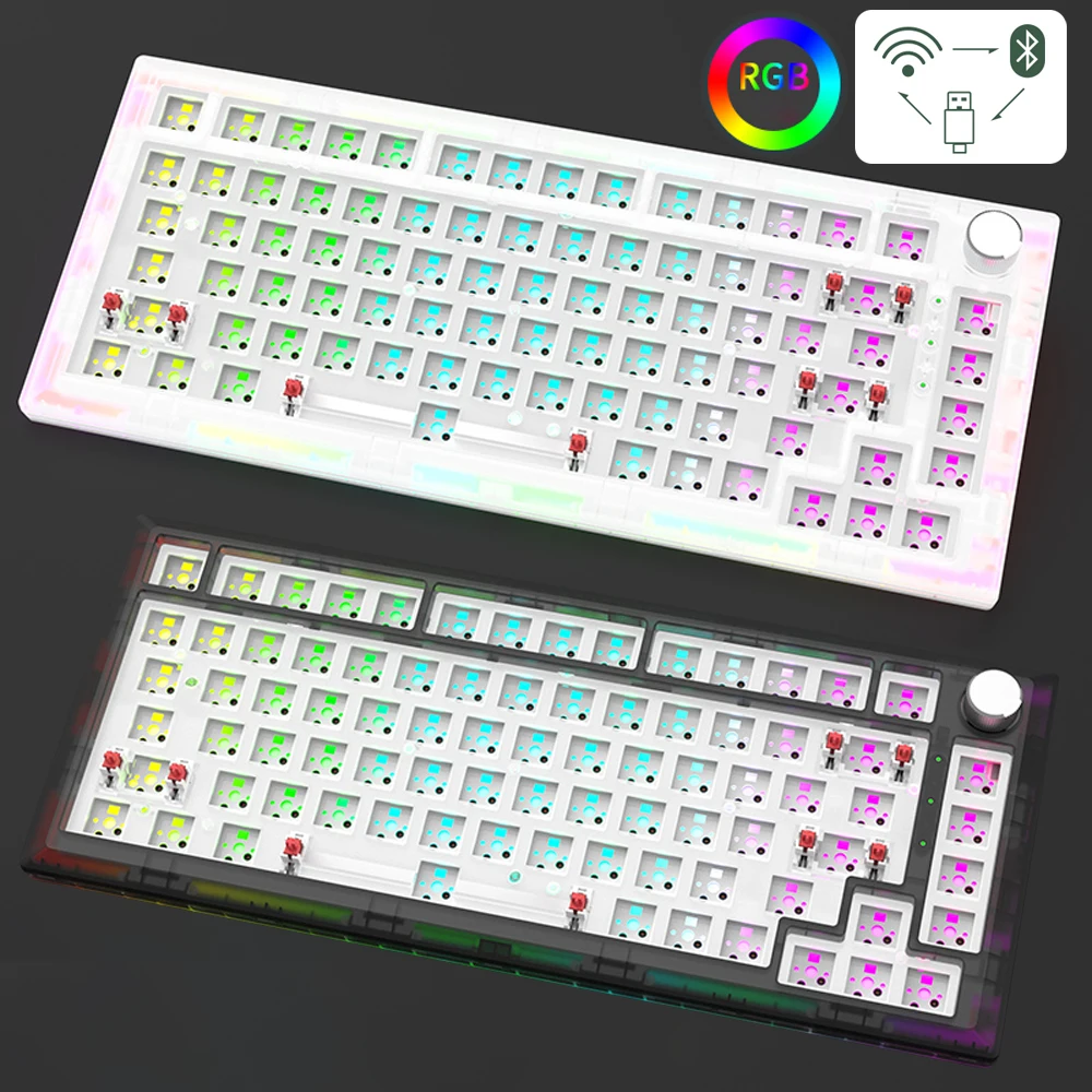 Mechanical-Keyboard-Kit-75-with-RGB-Backlit-Bluetooth-2-4G-Wireless ...