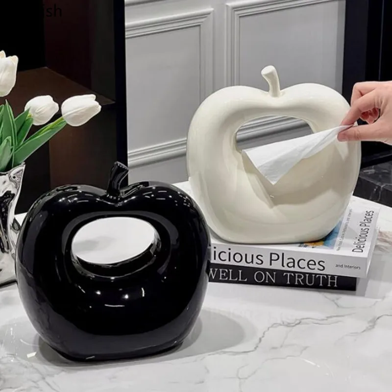 Light-Luxury-Apple-Tissue-Box-Creative-Ceramic-Crafts-Dining-Table-Wet ...