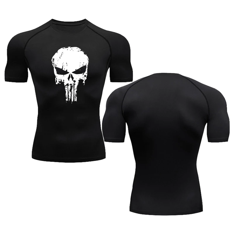 Camisetas-de-manga-corta-para-hombre-camisa-de-compresi-n-para-Fitness ...