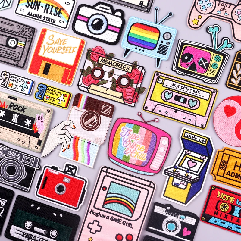 Cassette-Tape-Embroidery-Patch-Iron-On-Patches-For-Clothing ...