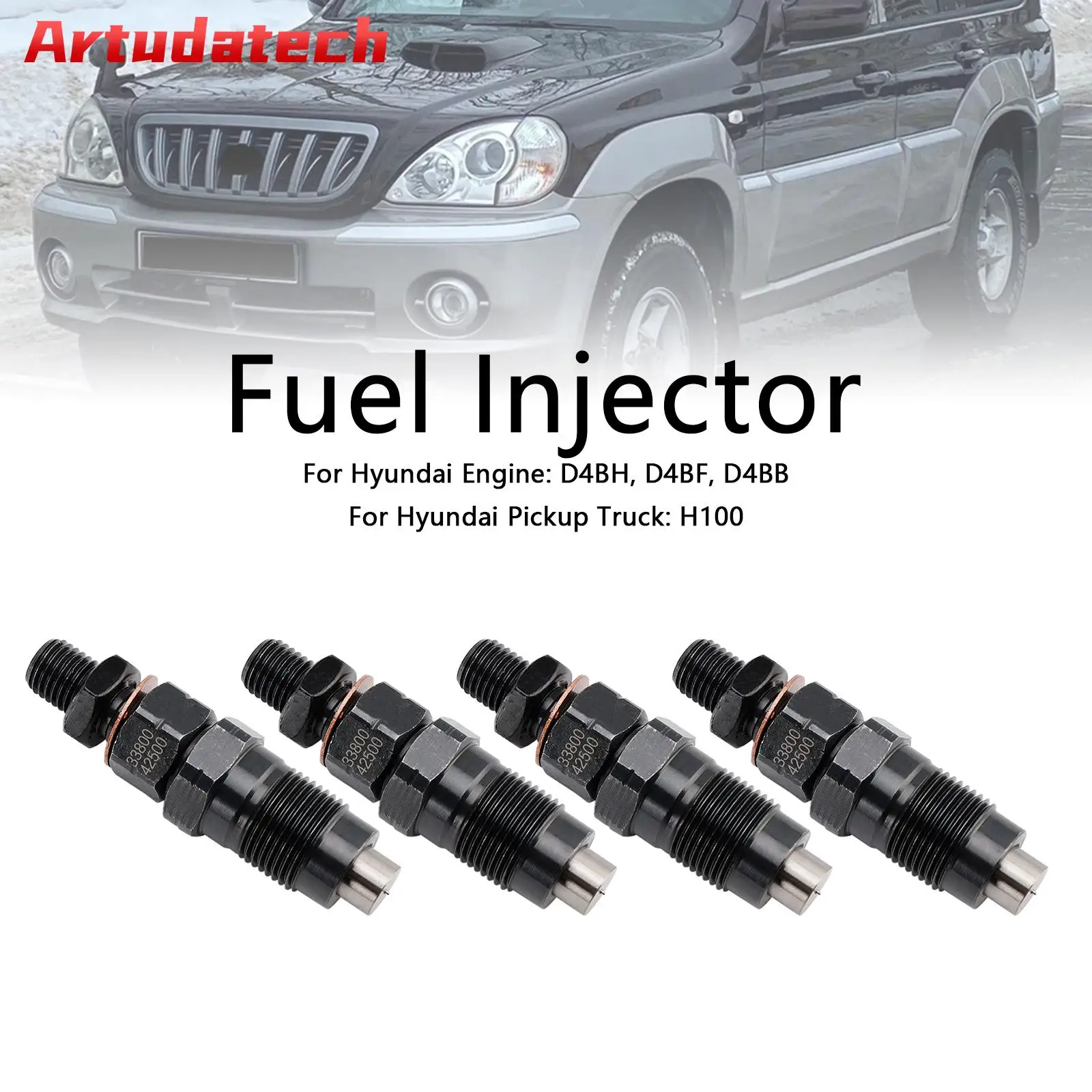Artudatech 4PCS Fuel Injector 33800-42500 Fit for Hyundai D4BH D4BF ...