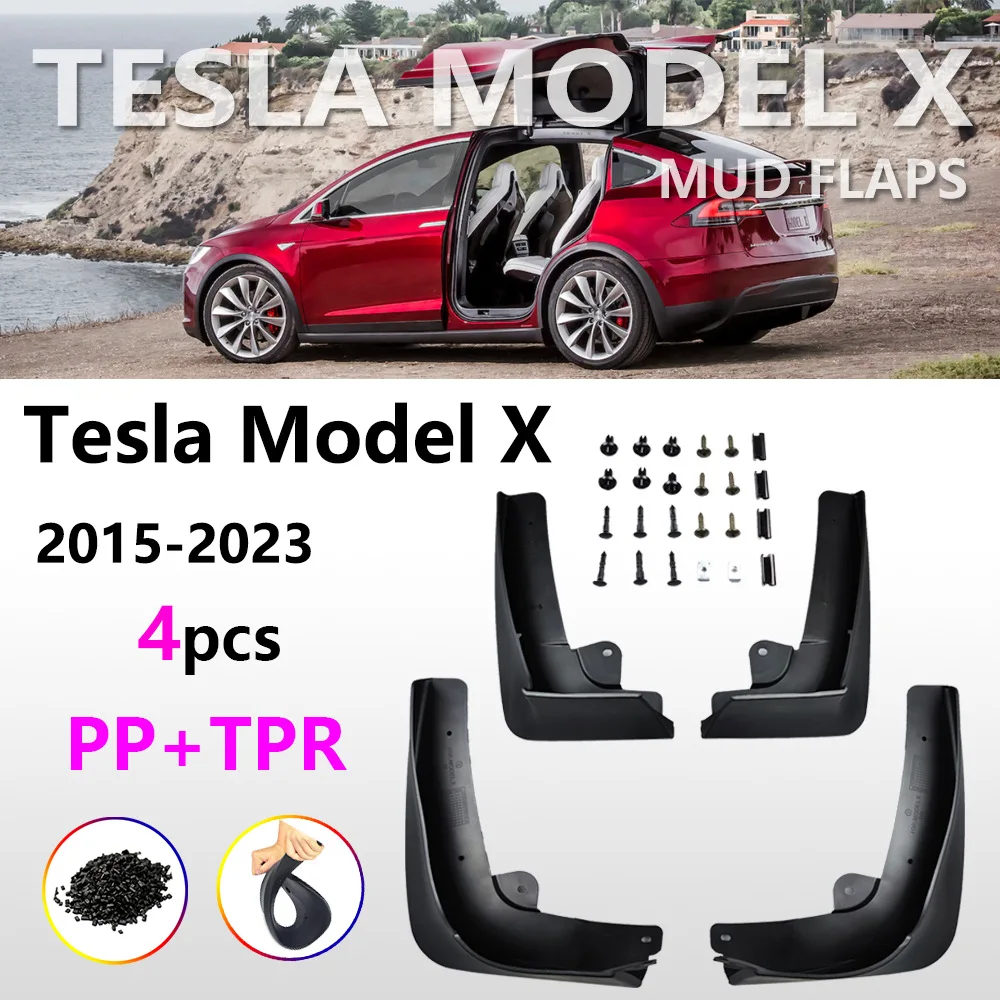 Car-Mud-Flaps-For-Tesla-Model-X-2023-Accessories-2015-2022-2021-Front ...