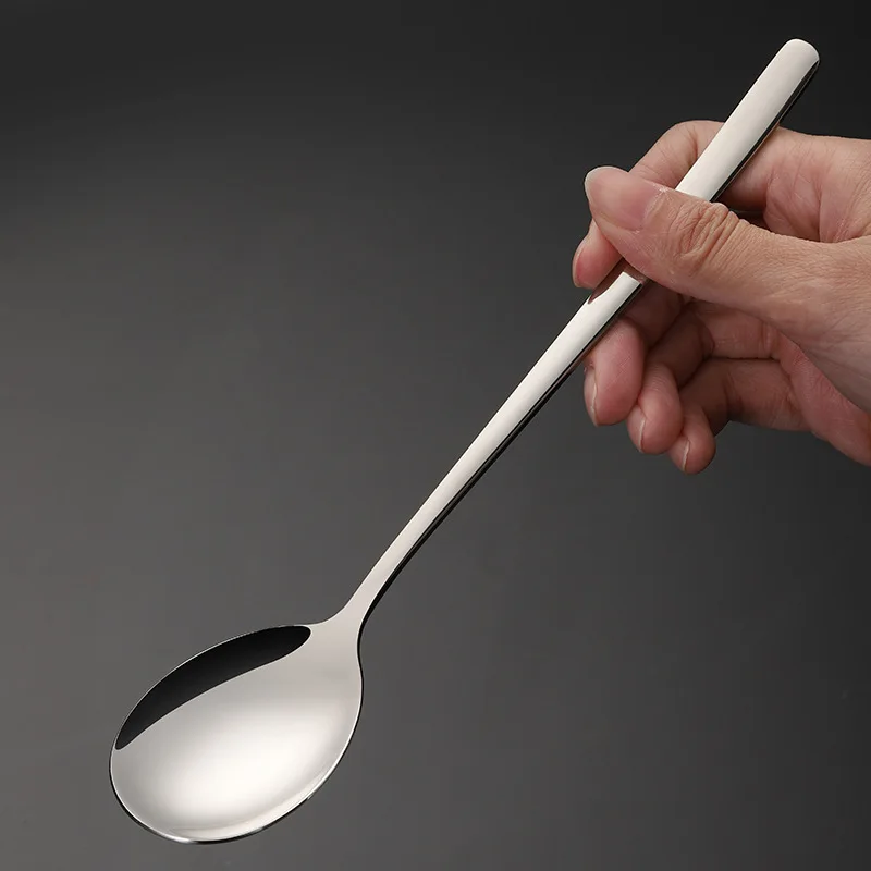 1Pc-Stainless-Steel-Spoon-Korean-Long-Handle-Tableware-Thicken-Stirring ...