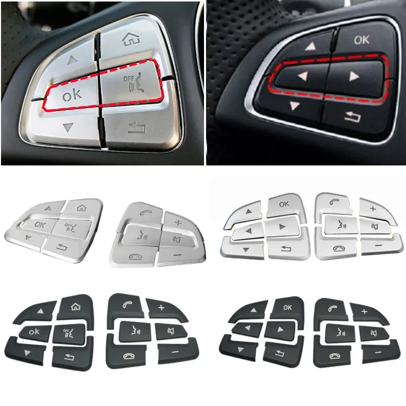 Car Steering Wheel Buttons Decorative Sticker Fit For Mercedes Benz A C ...