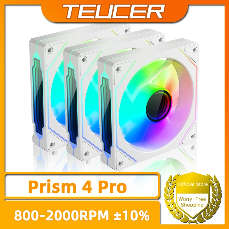 TEUCER Prism4 Pro 12cm ARGB Fan PC Case Fan Kit 4pin PWM CPU Cooling ...