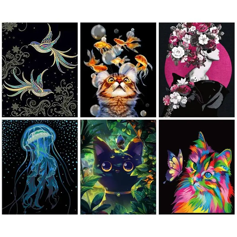 GATYZTORY-Diy-Frame-Painting-By-Numbers-Kits-For-Adults-Abstract-Figure ...