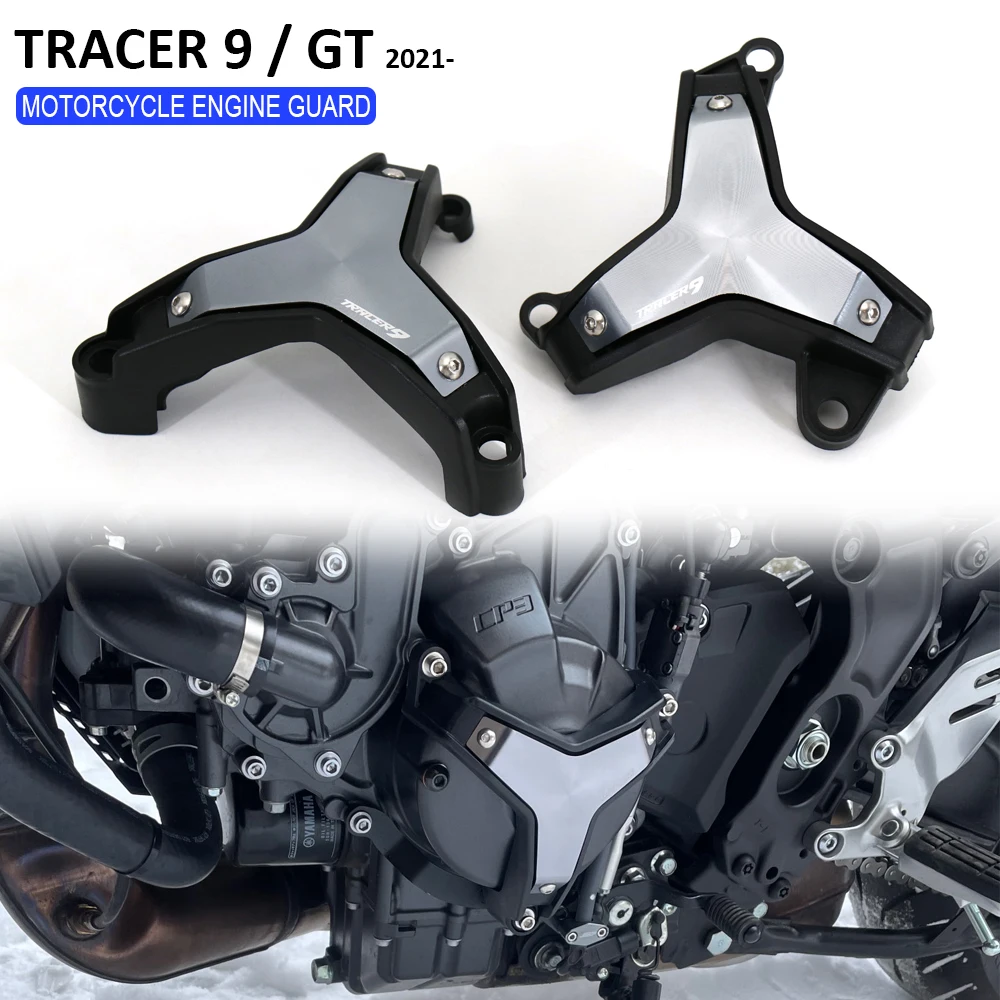Tracer 9 GT Accessories Side Engine Guard Protection Sliders Crash Pads ...